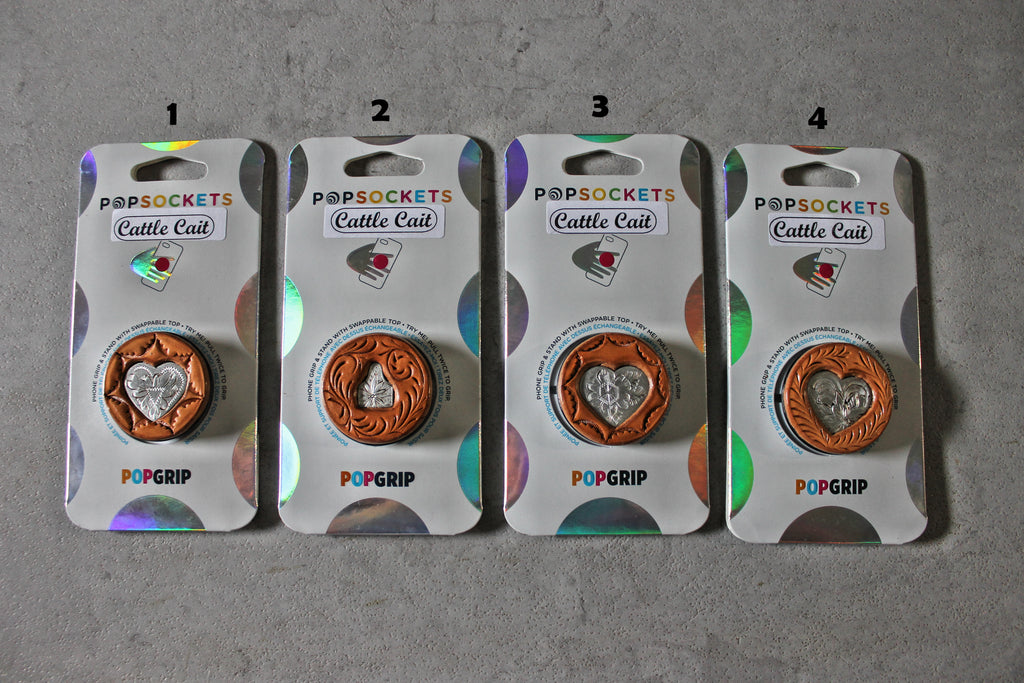 Leather with Engraving PopSockets – Cattle Cait